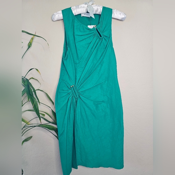 A.L.C. | Dresses | Alc Jina Green Linen Blend Cocktail Dress | Poshmark